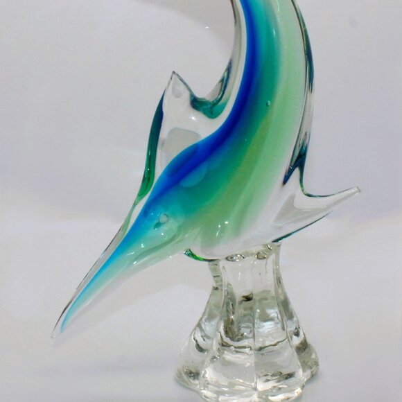 Murano | Art | Vintage Murano Art Glass Pedestal Swordfish Beautiful ...